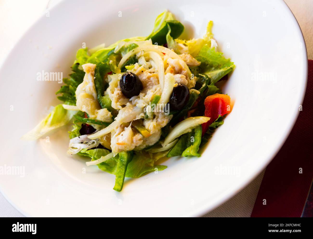 Esqueixada of marinated cod with vegetables Stock Photo - Alamy