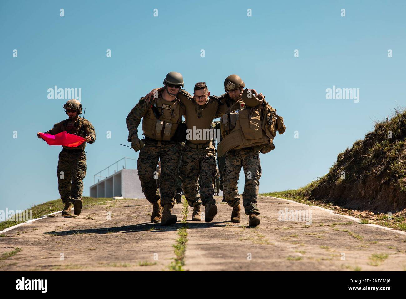 U.S. Marines with 4th Air Naval Gunfire Liaison Company, Marine Forces ...