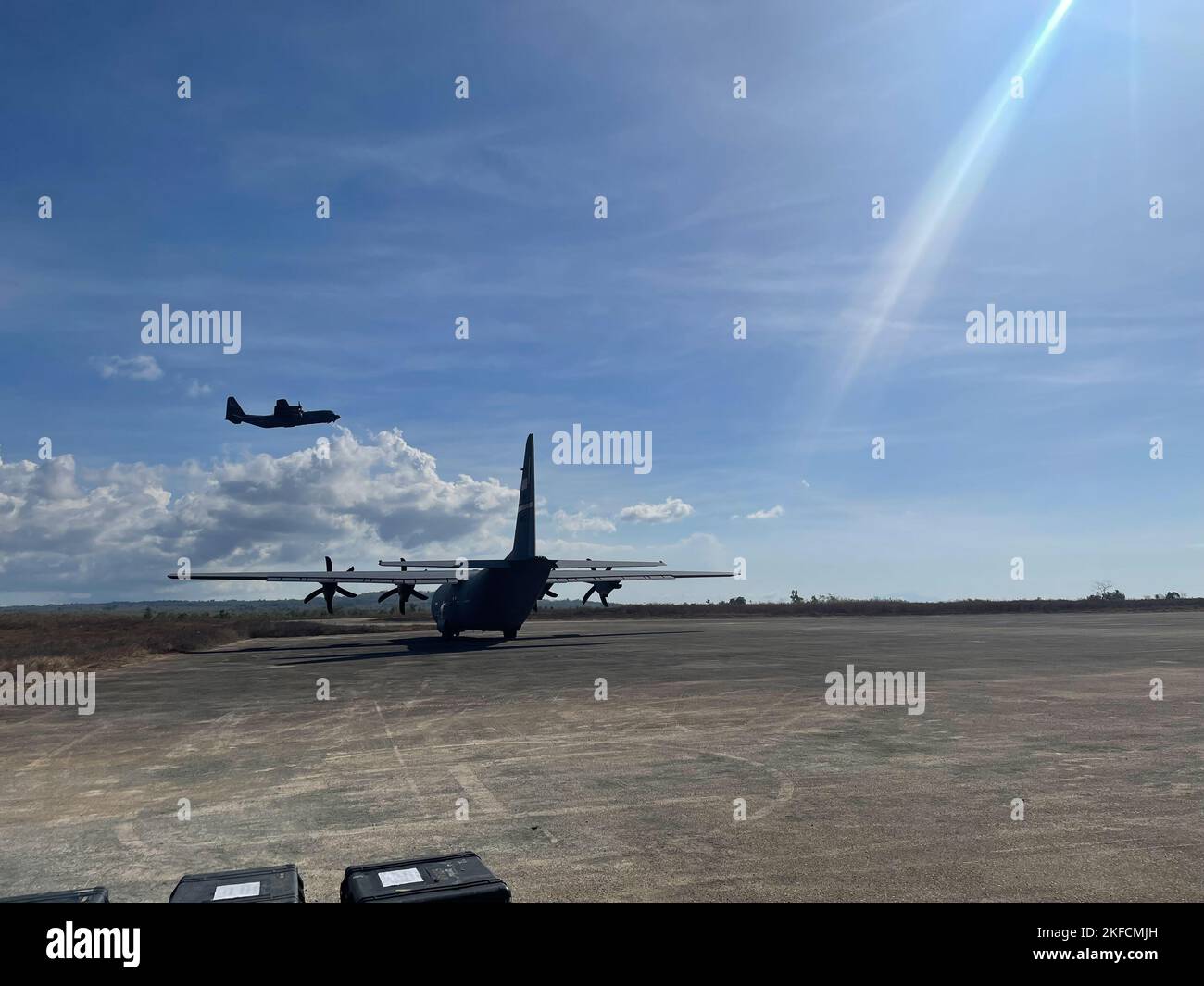 A U.S. Air Force C-130J Super Hercules assigned to the 143rd Airlift ...