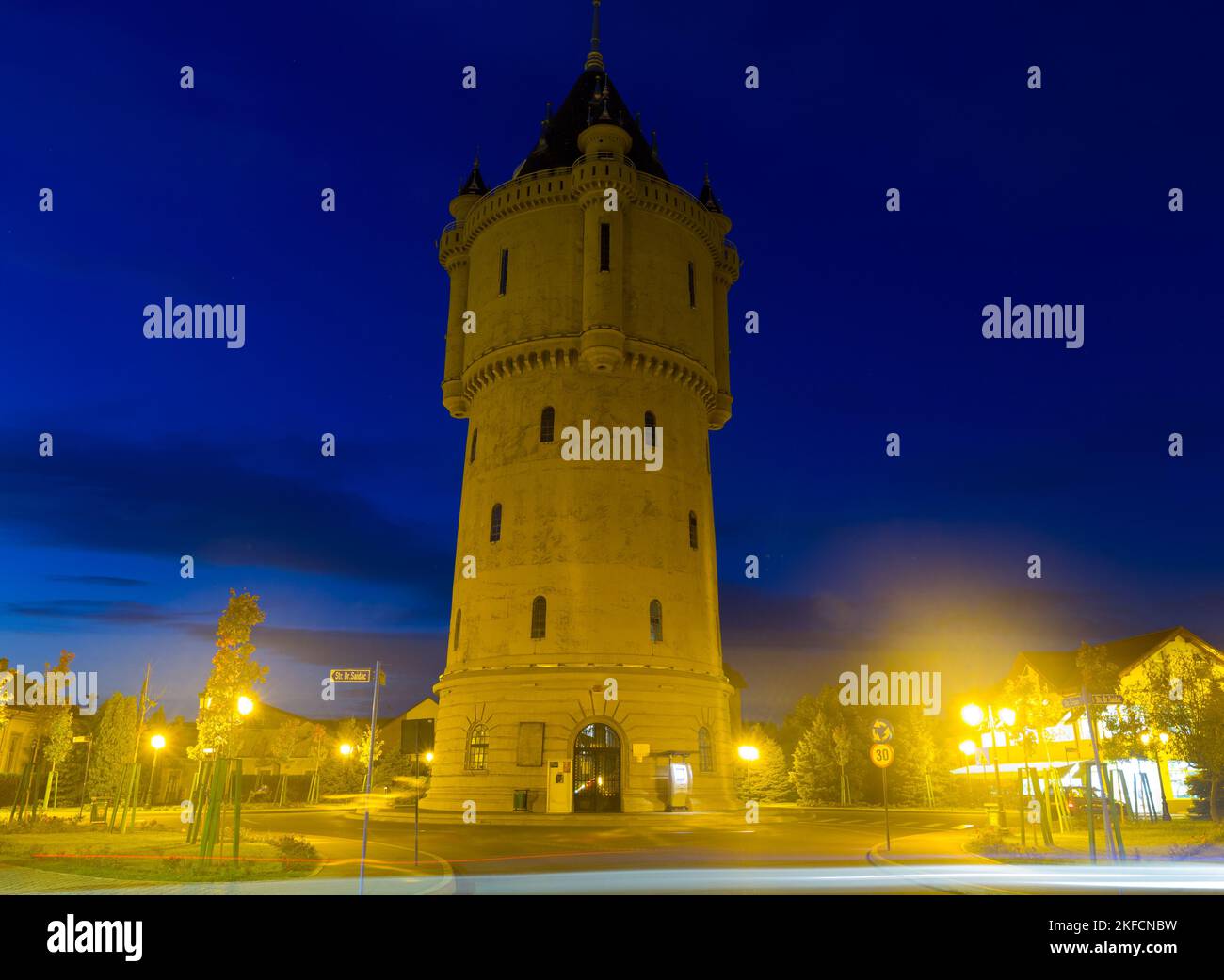 Night view of Water Castle, Drobeta Turnu-Severin Stock Photo - Alamy