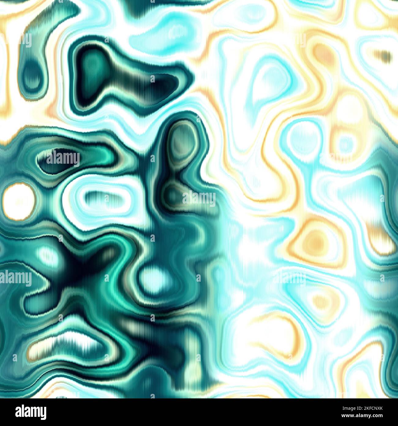 Washed teal wavy blur water reflection melange seamless pattern ...