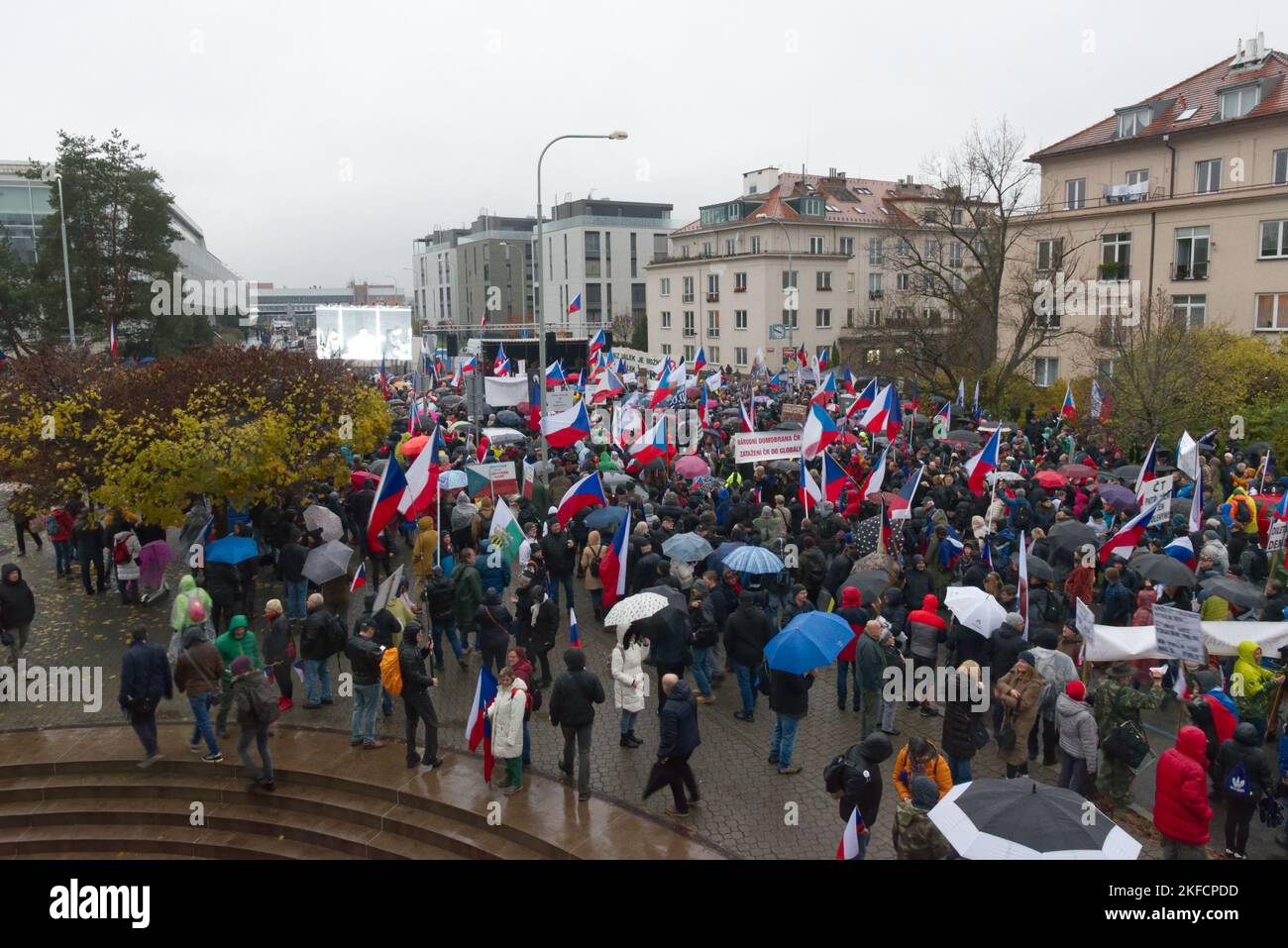 A protest march organized by Ladislav Vrabel to the Czech Television ...