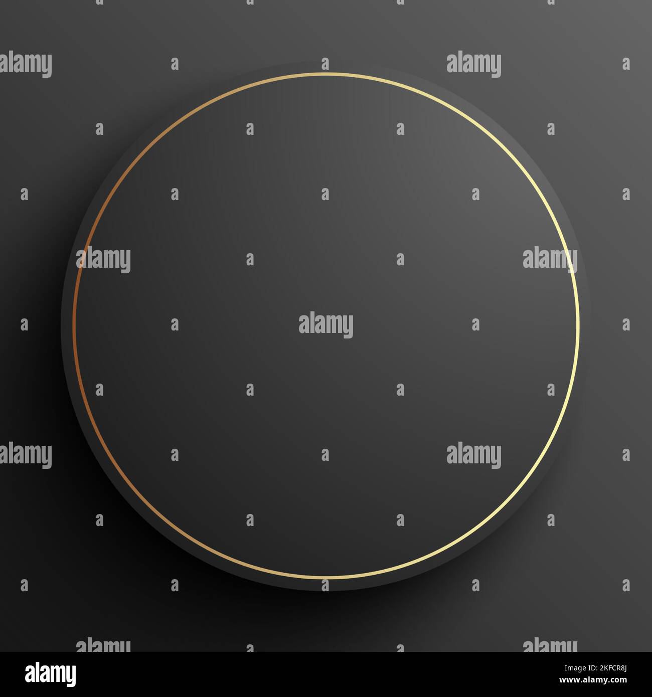 Black premium looking circle shape background with golden contour ...