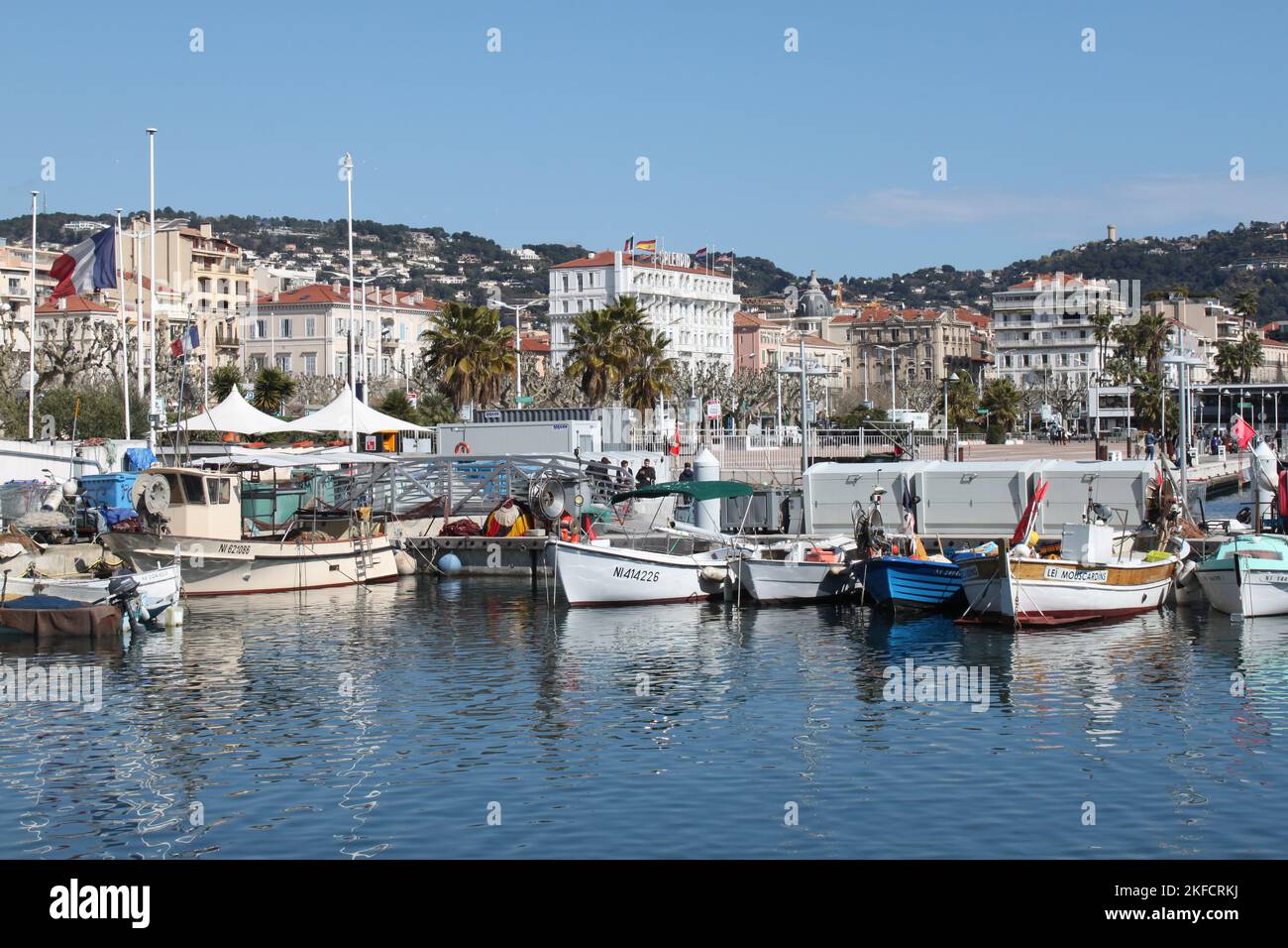 A view of boats at the harbor in Cannes, France during daytime Stock ...