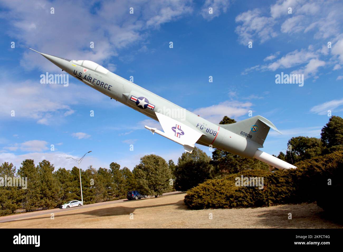 Jet Plane Replica at Peterson Air Force Base in Colorado Stock Photo ...