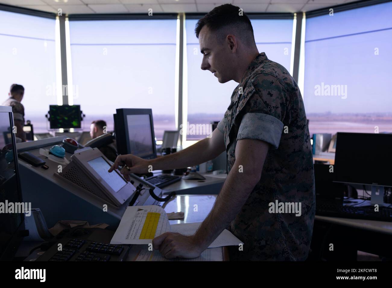 U.S. Marine Corps Sgt. Ryan Mcginnis, tower chief with Air Traffic ...