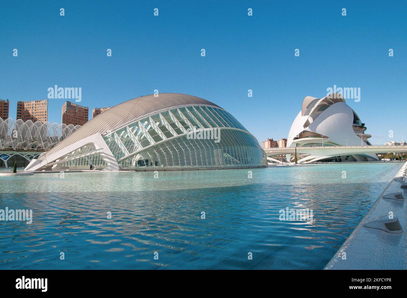 City of art and science is a complex of buildings in Valencia, Spain ...
