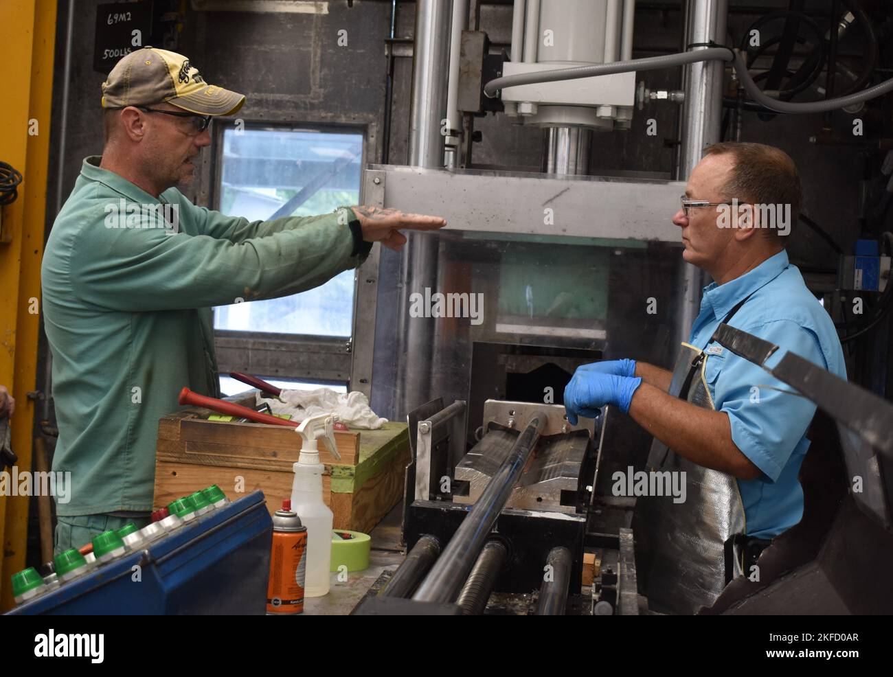 A Crane Army explosive leader explains to an engineer technician the ...