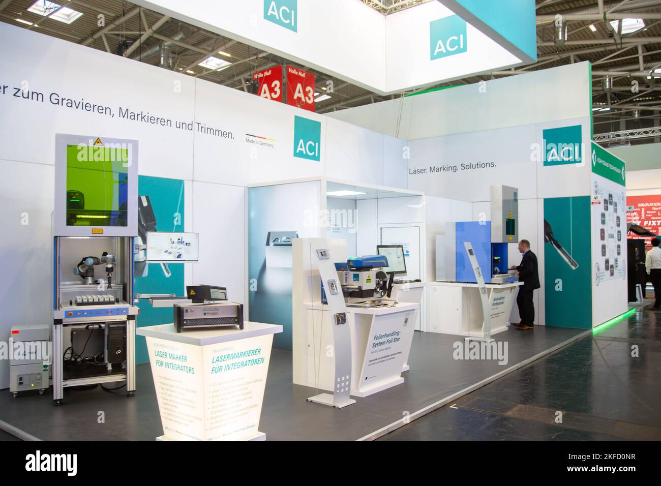 Munich, Germany. 17th Nov, 2022. ACI Laser bei der Electronica/Semicon Europa Messe, der ...