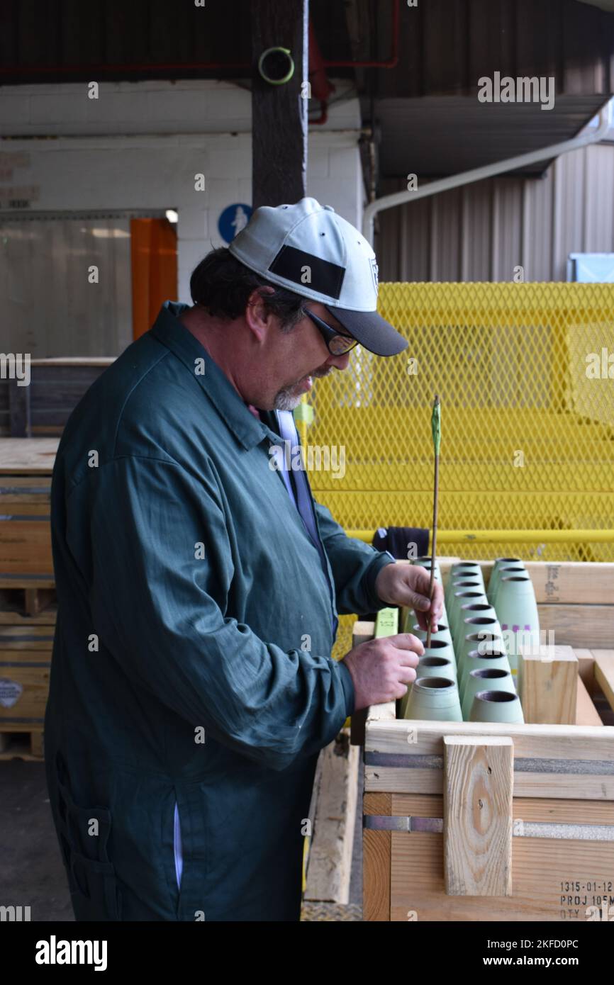Operators at Crane Army Ammunition Activity's white phosphorus plant ...
