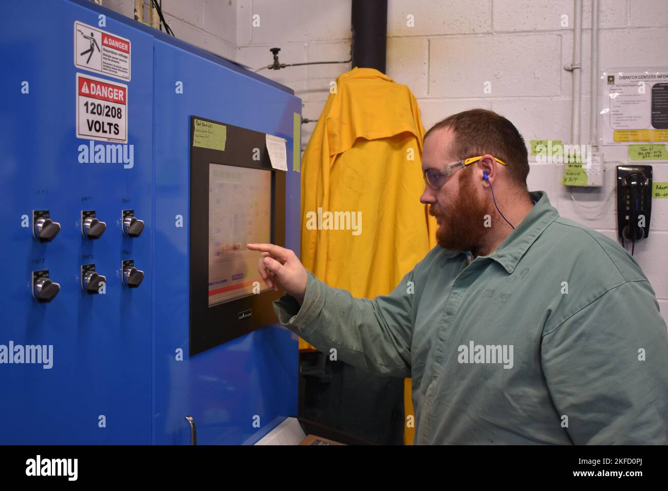 Operators at Crane Army Ammunition Activity's white phosphorus plant ...