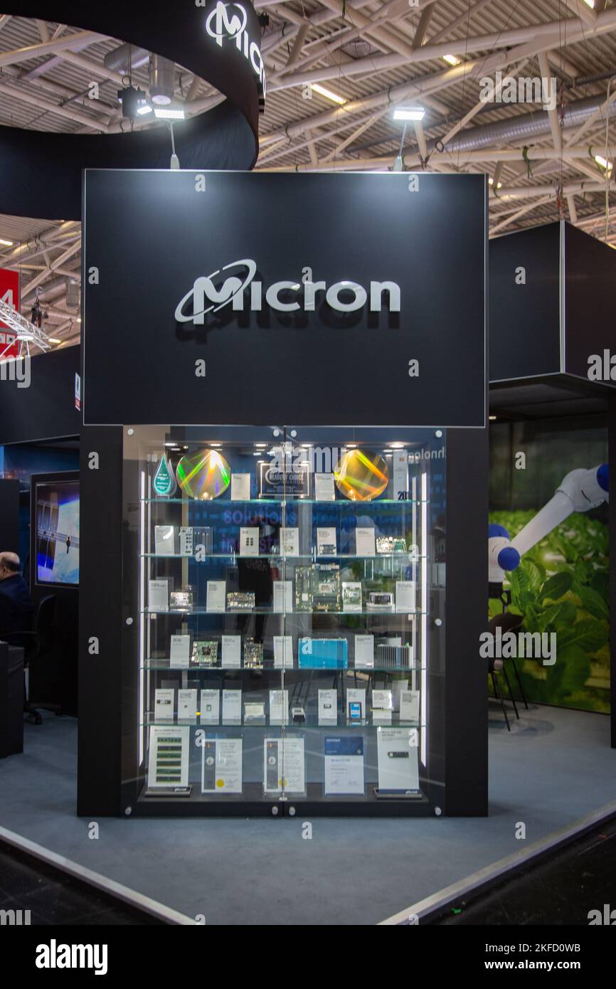 Munich, Germany. 17th Nov, 2022. Micron bei der Electronica/Semicon ...