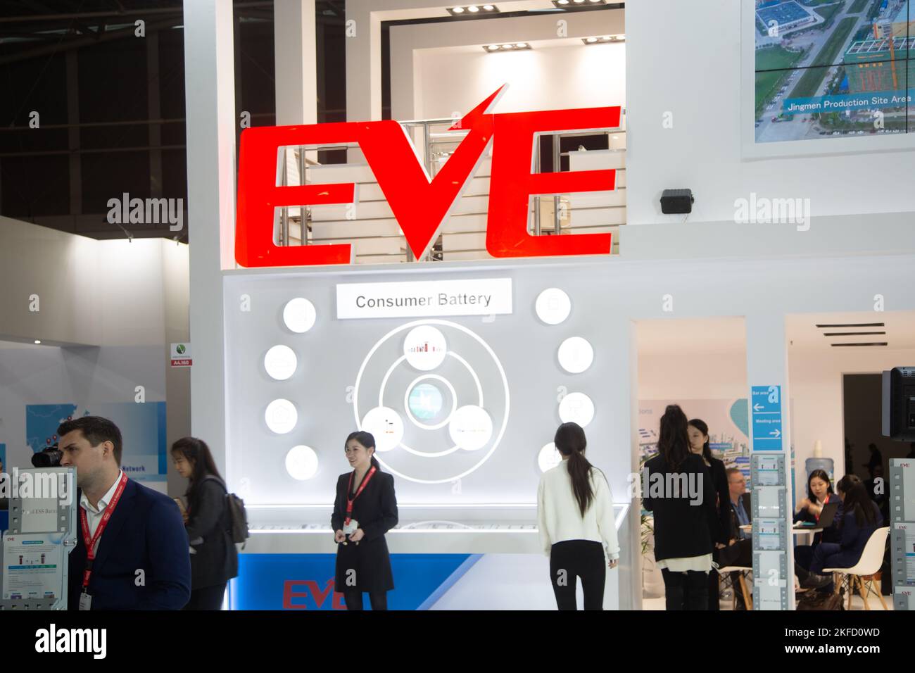 Munich, Germany. 17th Nov, 2022. Eve COnsumer Battery bei der Electronica/Semicon Europa Messe ...