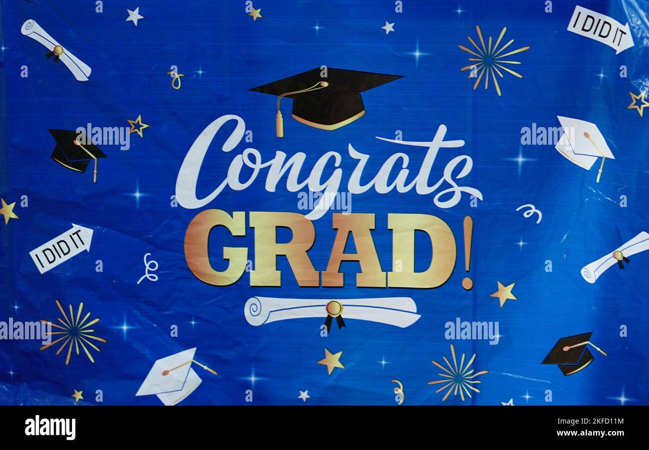 a High School graduation pattern wallpaper party and decorations for a ...