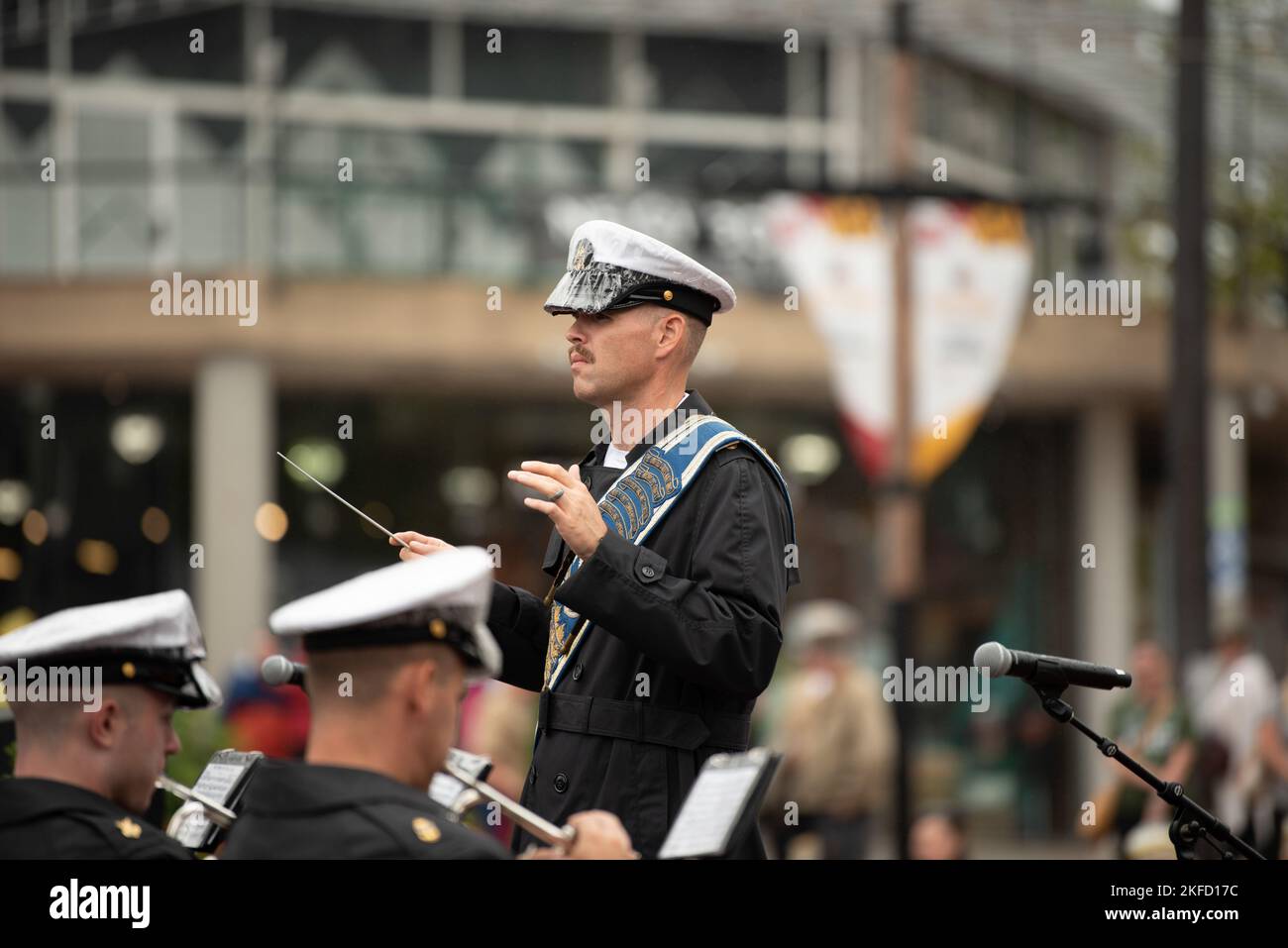 220907-N-PN850-1005 BALTIMORE (Sep. 07, 2022) Drum Major Chief Musician John L. Armstrong ...