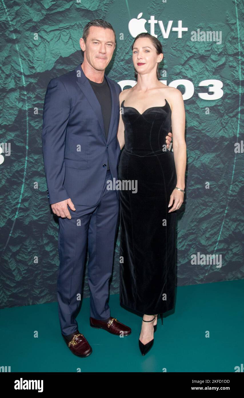 Luke Evans and Jessica Ann Collins attend Apple TV+'s "Echo 3" premiere ...