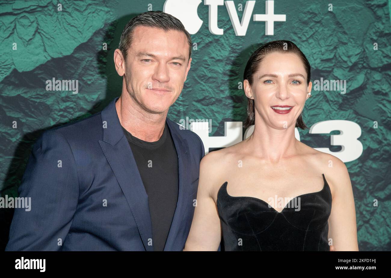 Luke Evans and Jessica Ann Collins attend Apple TV+'s "Echo 3" premiere ...