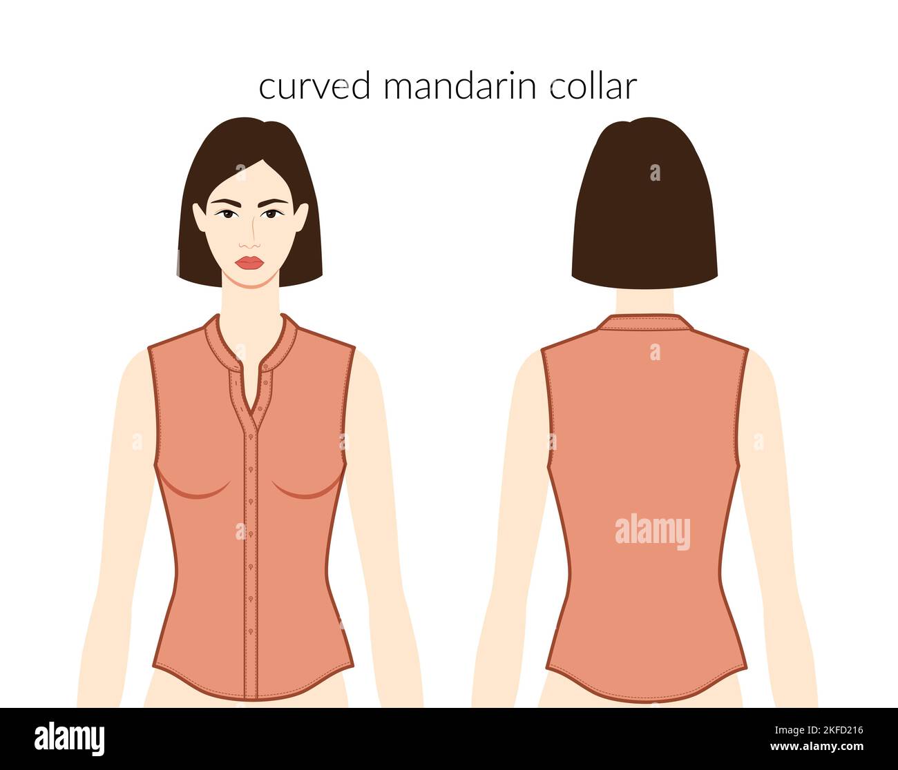 Curved mandarin neckline collars, plackets clothes character beautiful ...