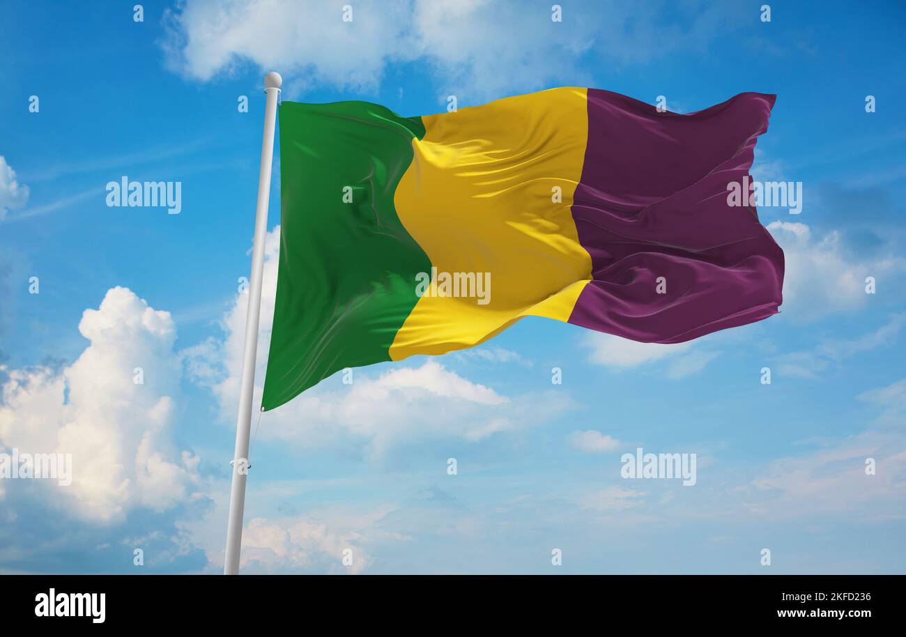 Top view of flag Quindio, Colombia. Colombian patriot and travel ...