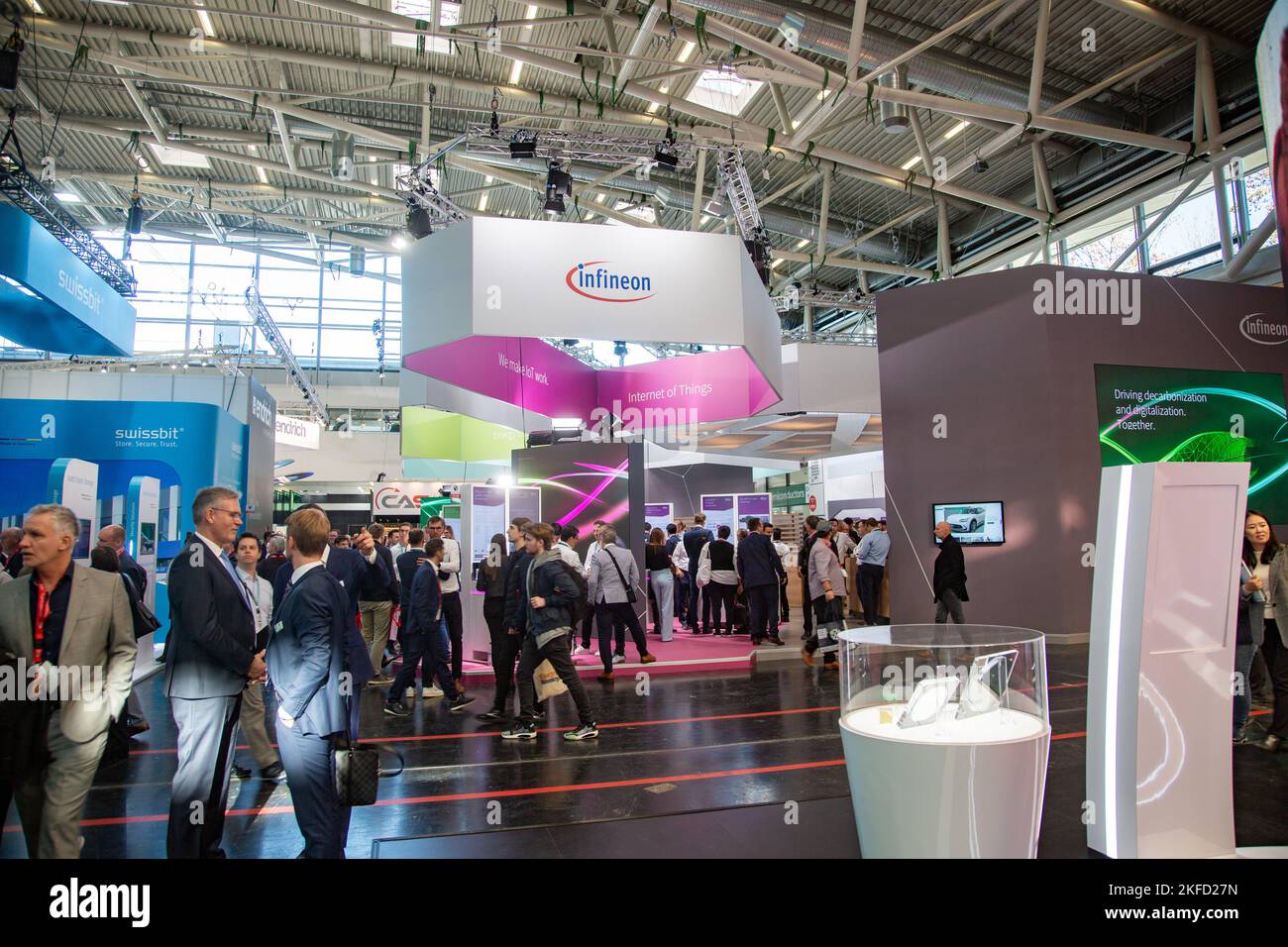 Munich, Germany. 17th Nov, 2022. Infineon bei der Electronica/Semicon Europa Messe, der ...