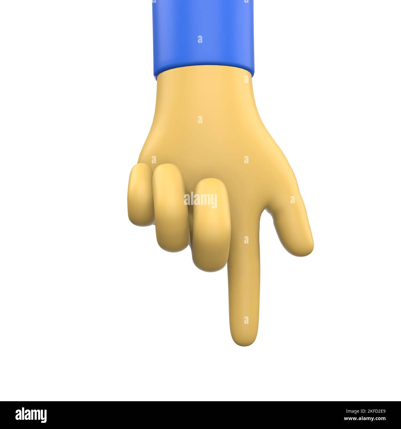 A 3D hand down sign with index finger and thumb sticking out on the ...