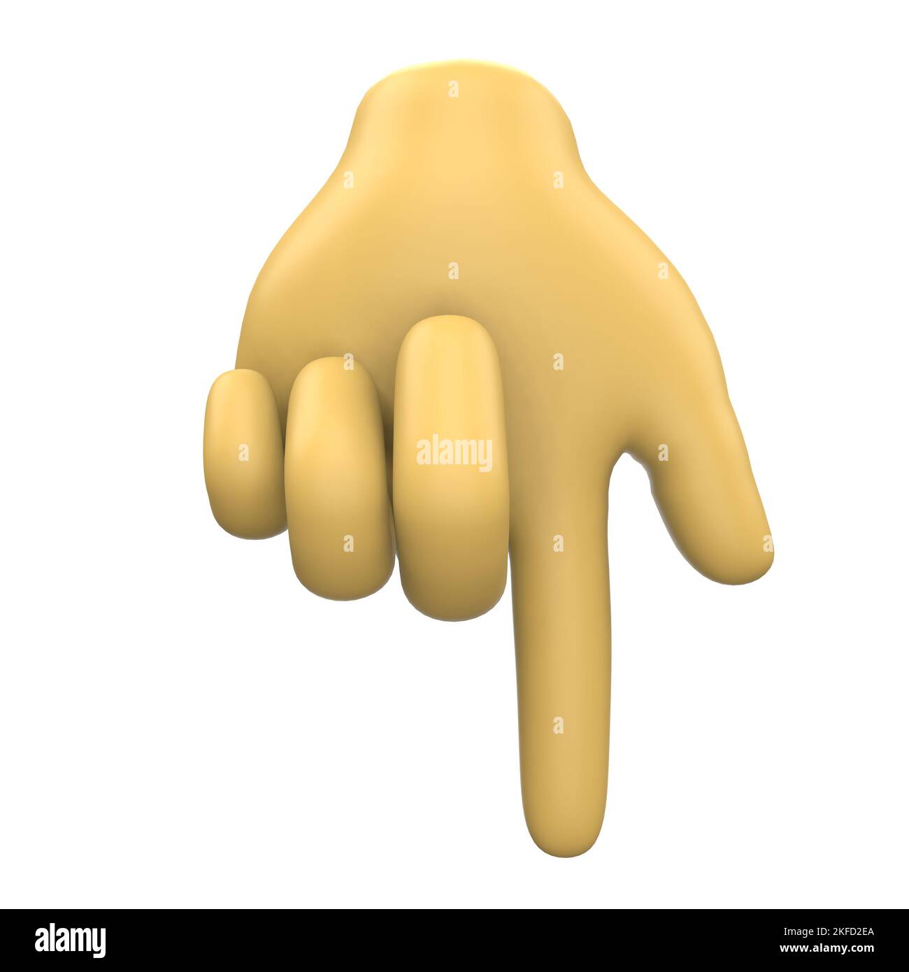 A 3D hand down sign with index finger and thumb sticking out on the ...