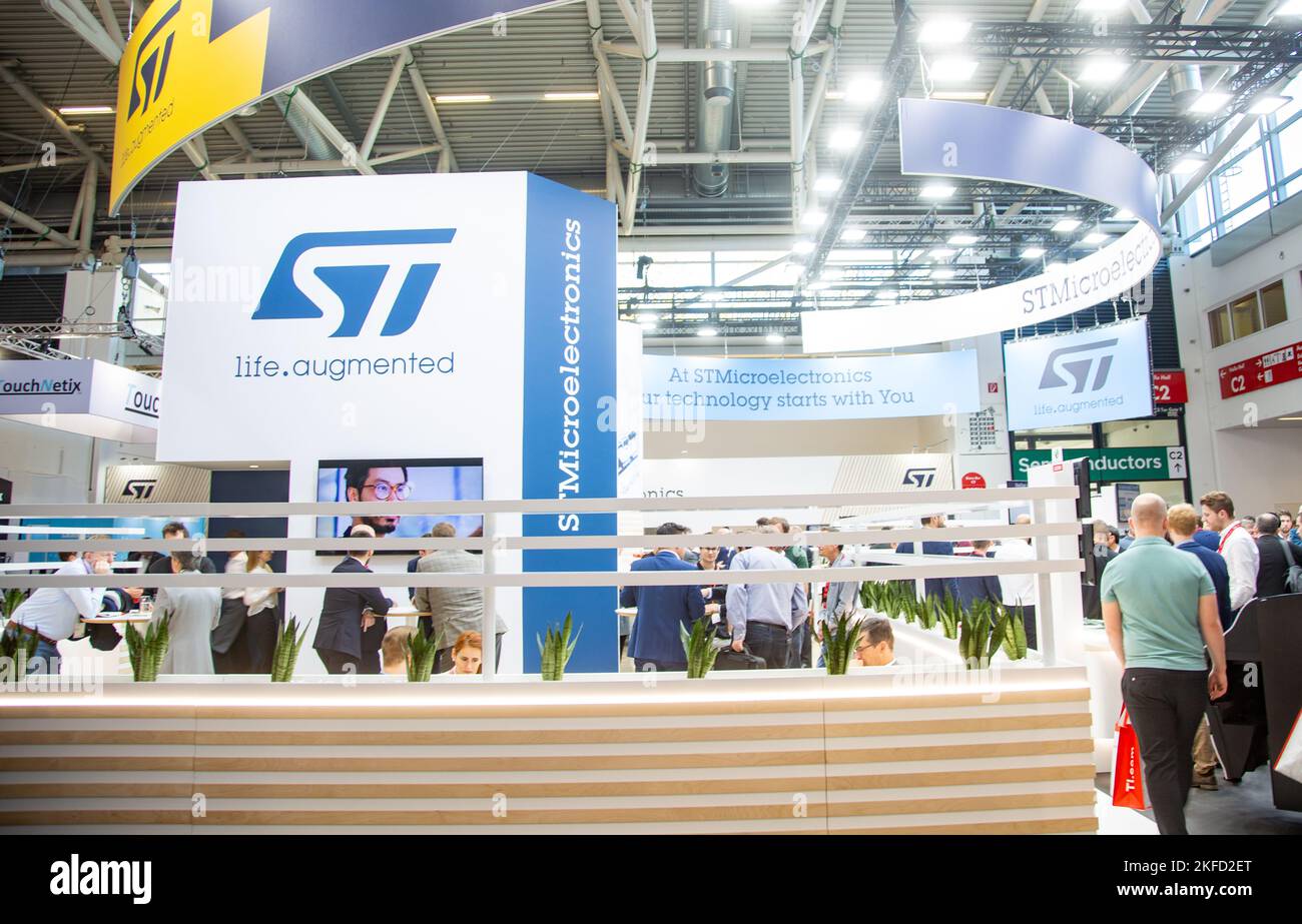 STM STMIcroelectronics bei der Electronica / Semicon Europa Messe, der ...