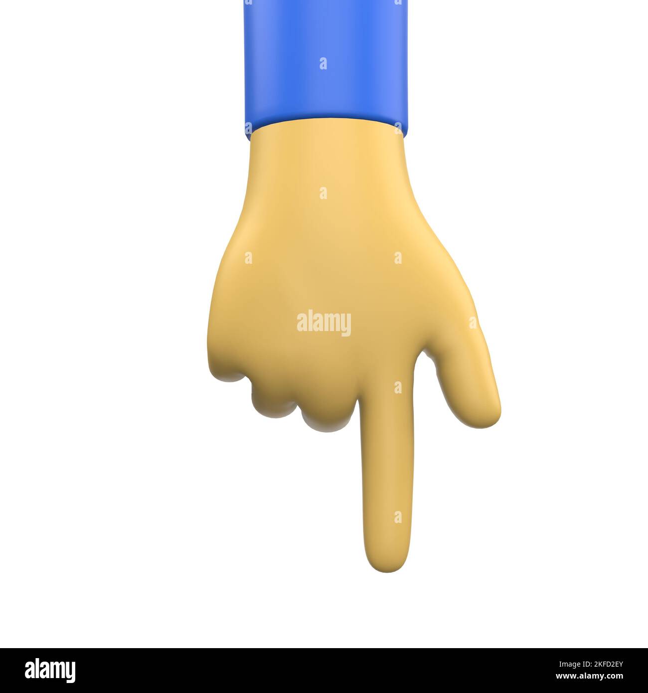 A 3D hand down sign with index finger and thumb sticking out on the ...