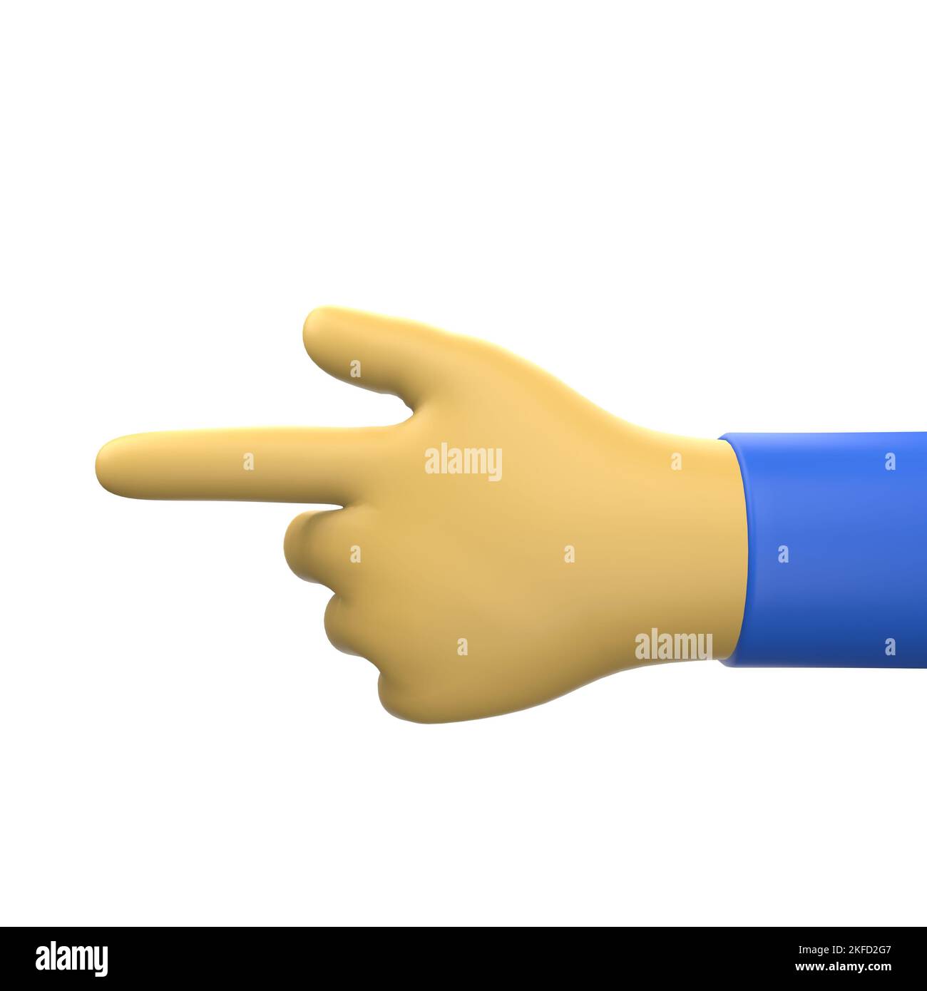 A 3D hand sign index finger and thumb sticking out on the white ...