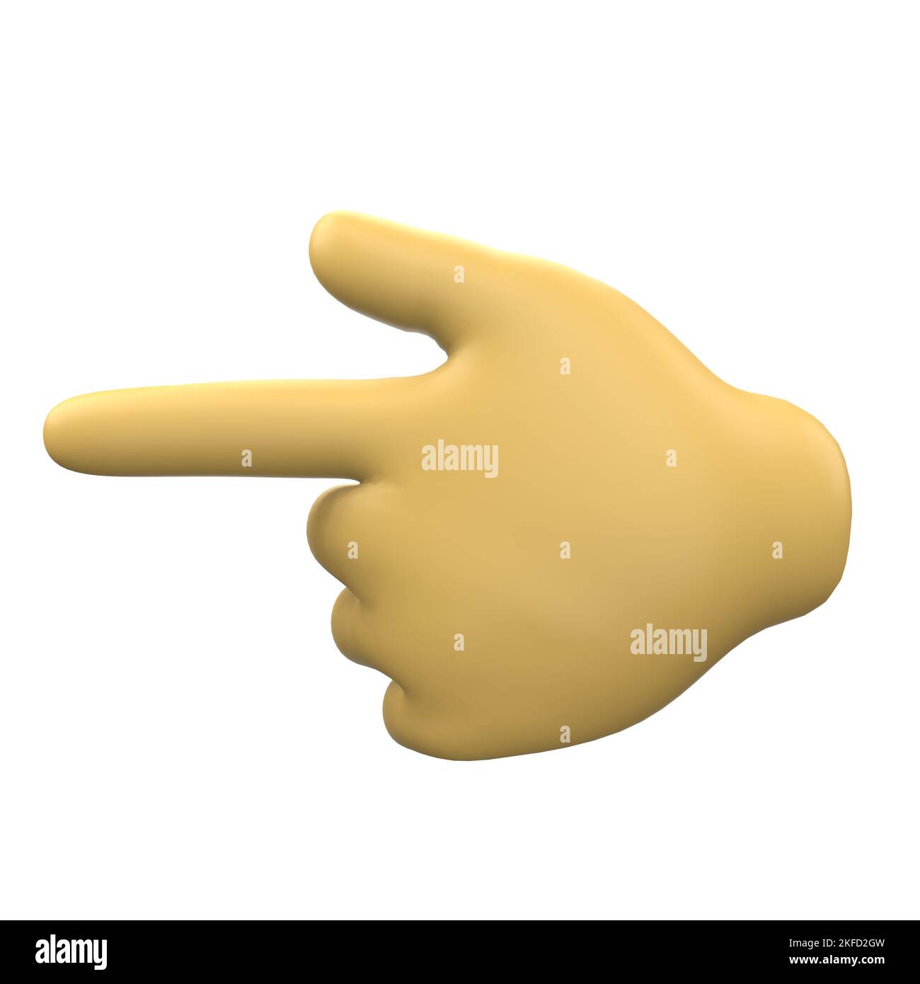 A 3D hand sign index finger and thumb sticking out on the white ...
