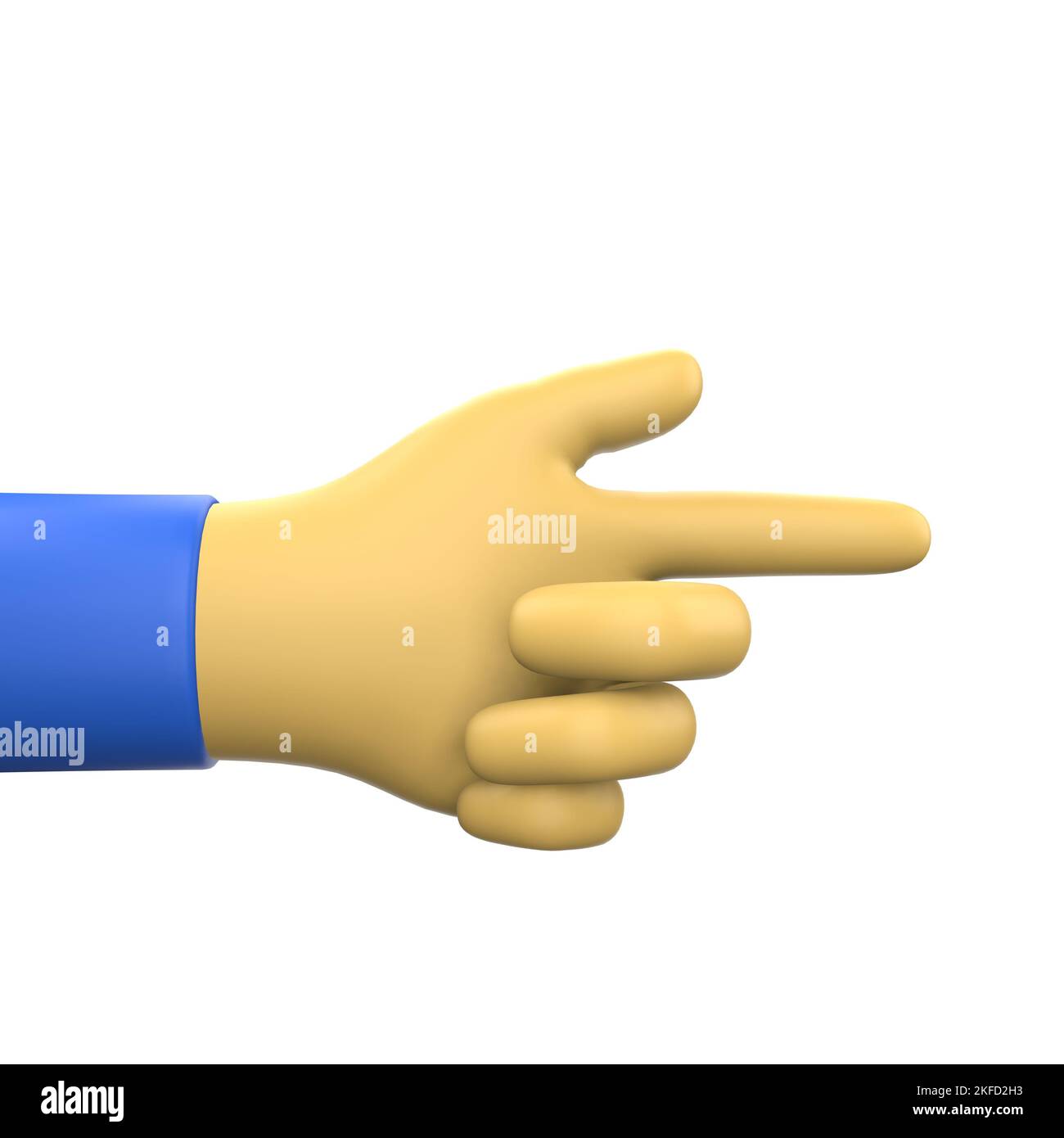 A 3D hand sign index finger and thumb sticking out on the white ...