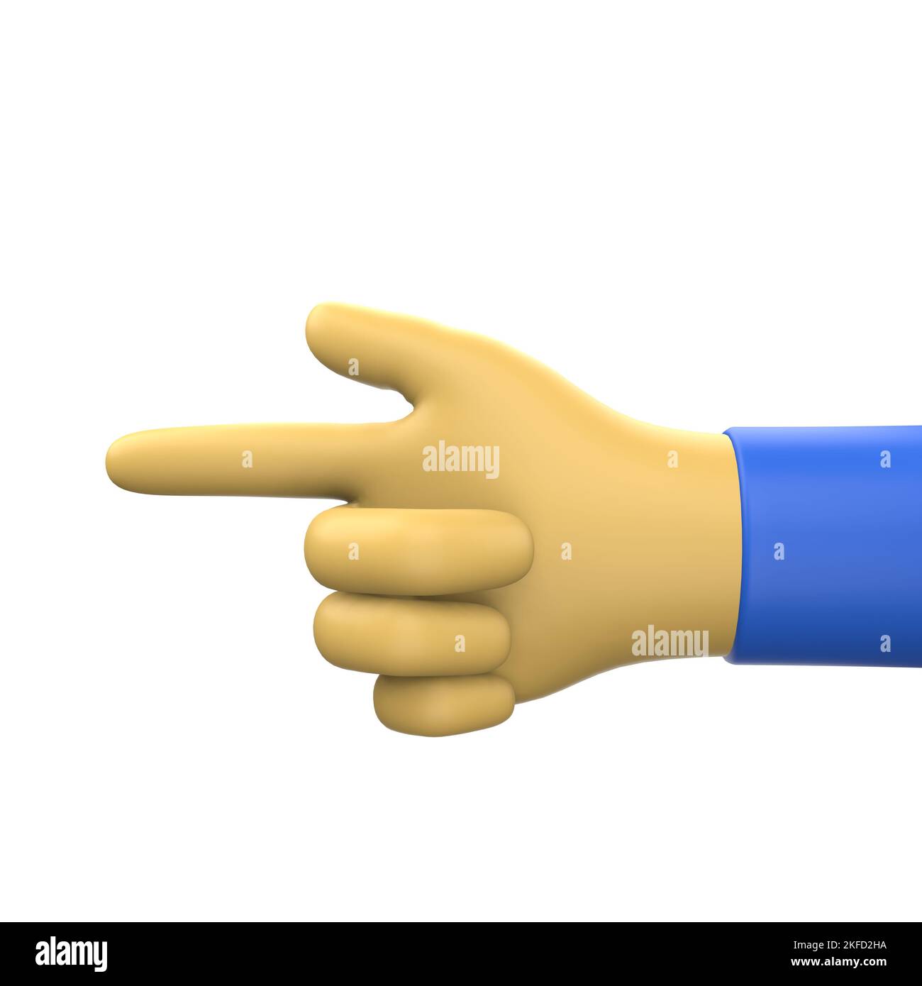 A 3D hand sign index finger and thumb sticking out on the white ...