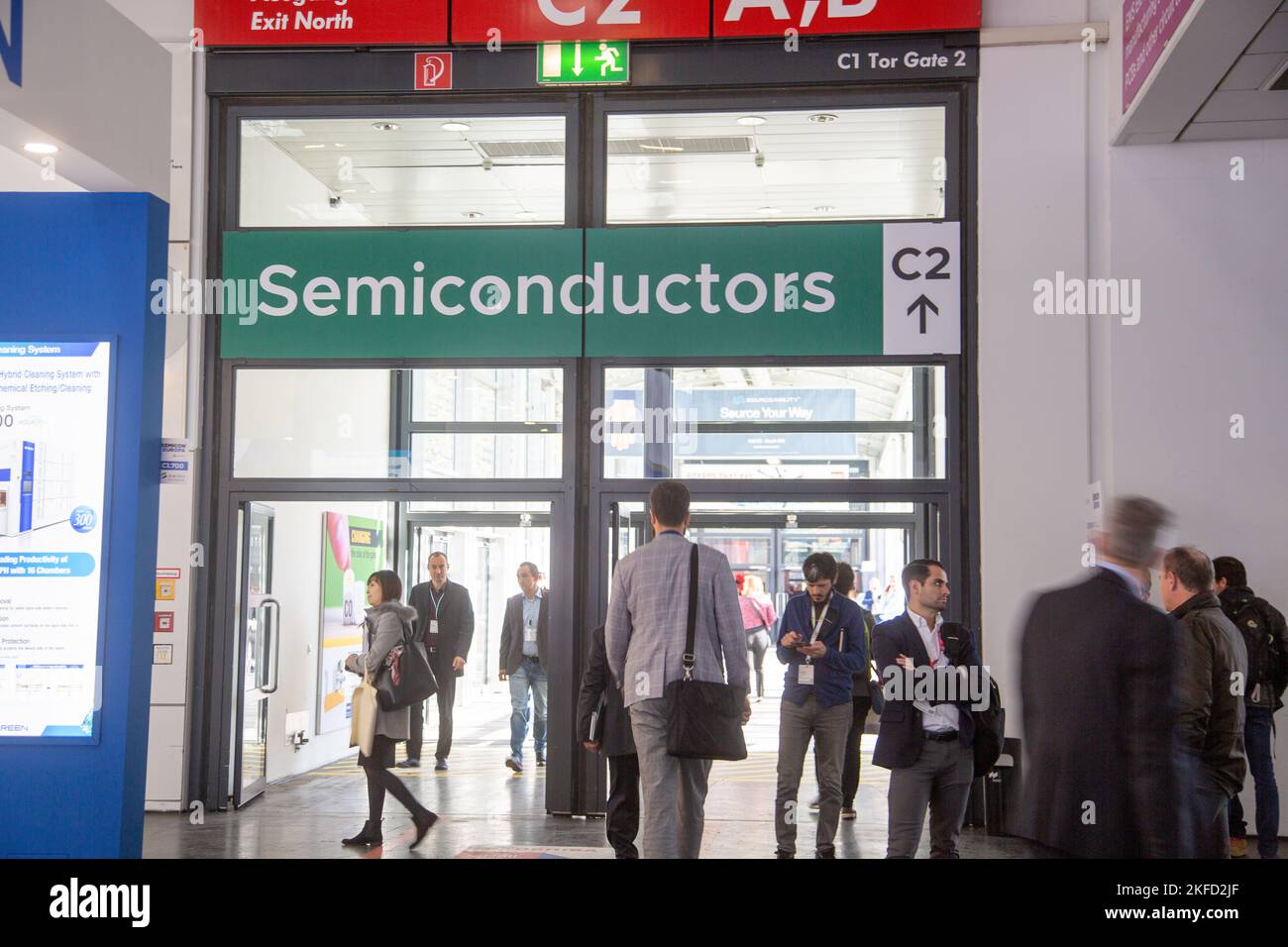 Halbleiter bei der Electronica / Semicon Europa Messe, der ...