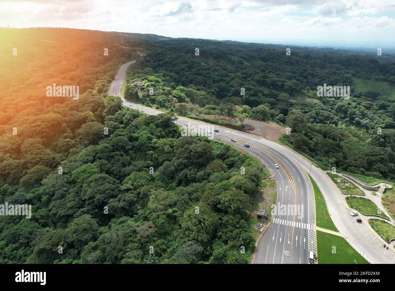 Aerial forest trees mountain road hi-res stock photography and images ...