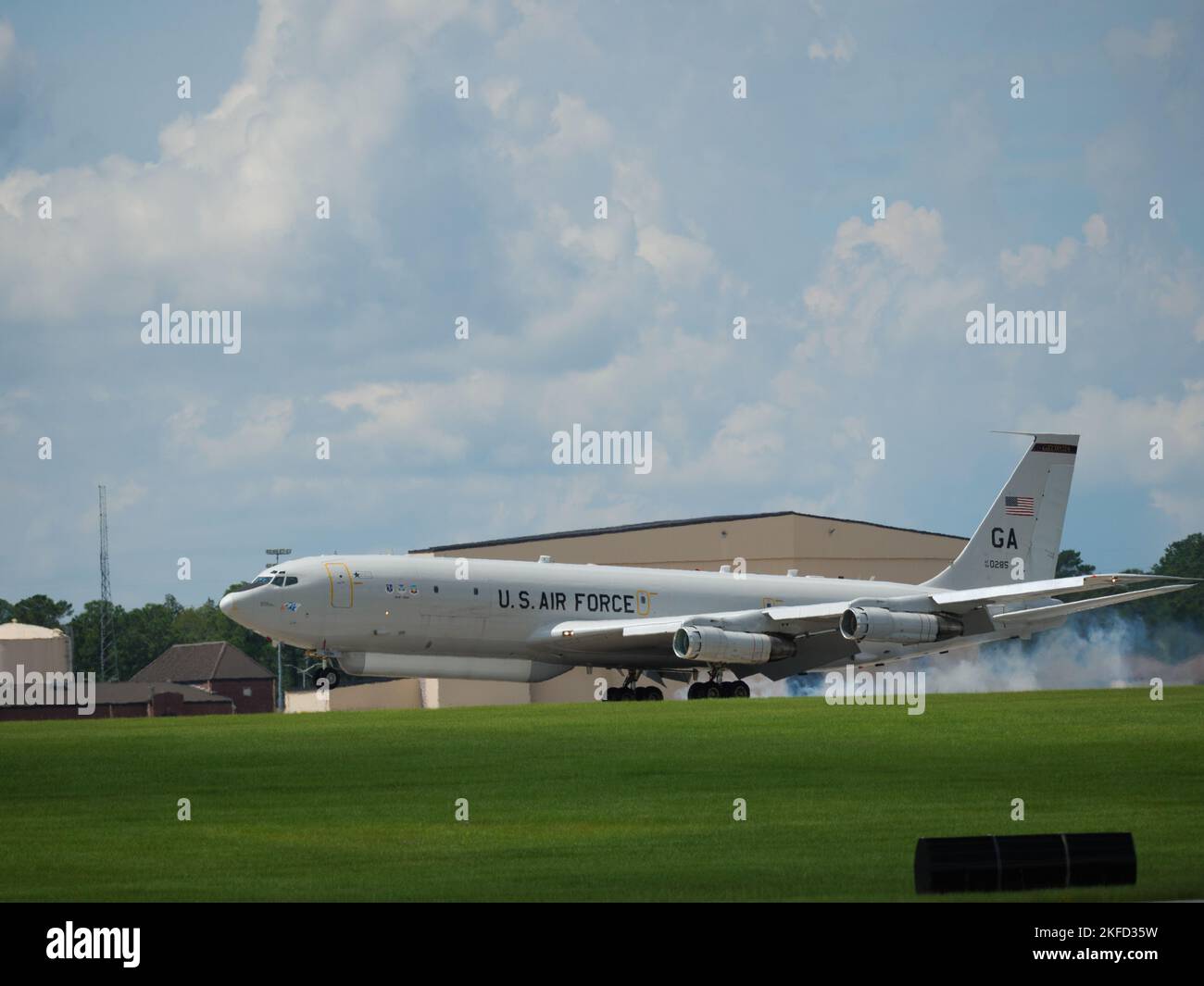 An E-8C Joint STARS operated by an aircrew from the 116th Airborne ...