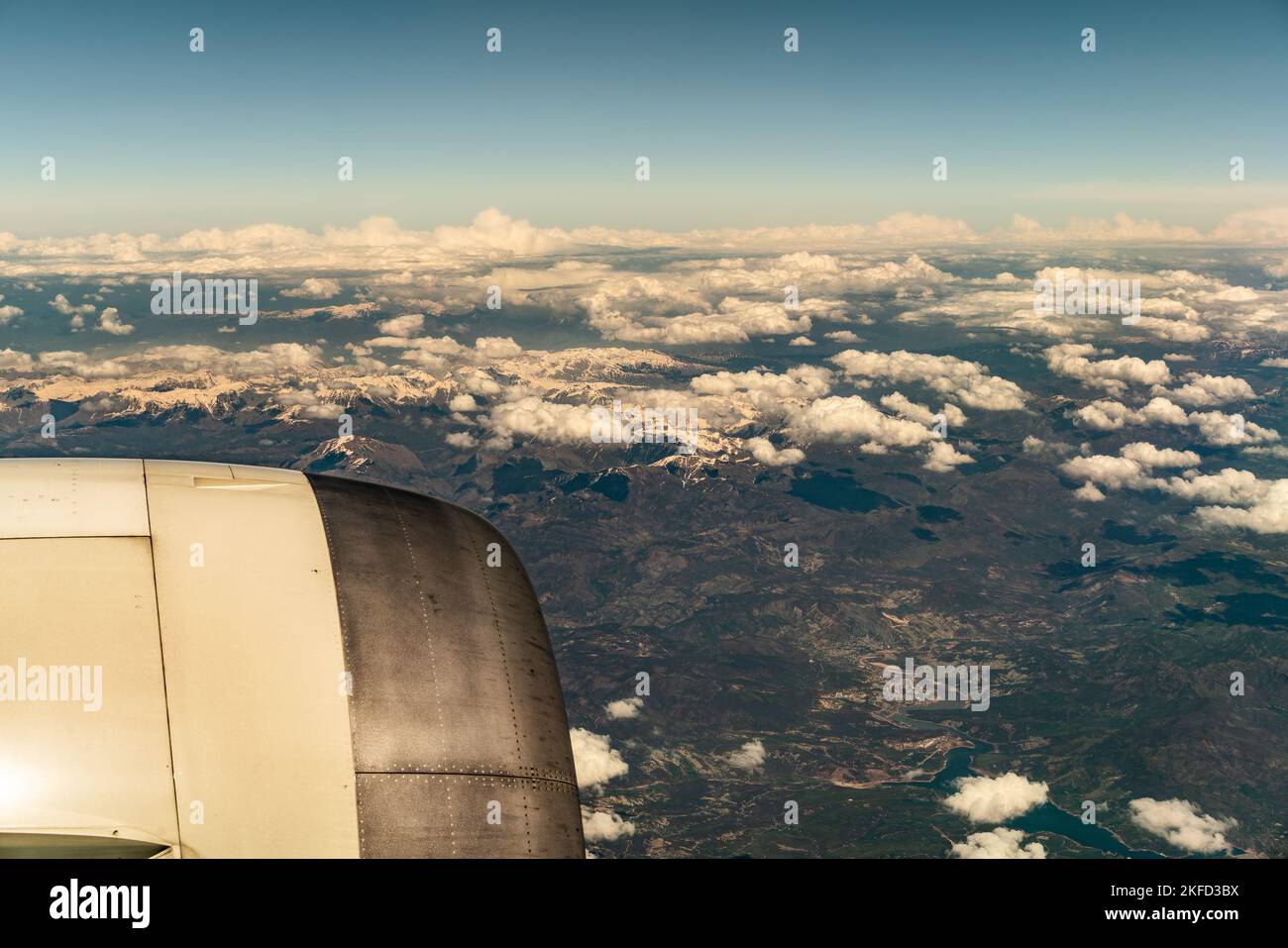 Rare Photographs through airplane window at 35.000 feet altitude Stock ...