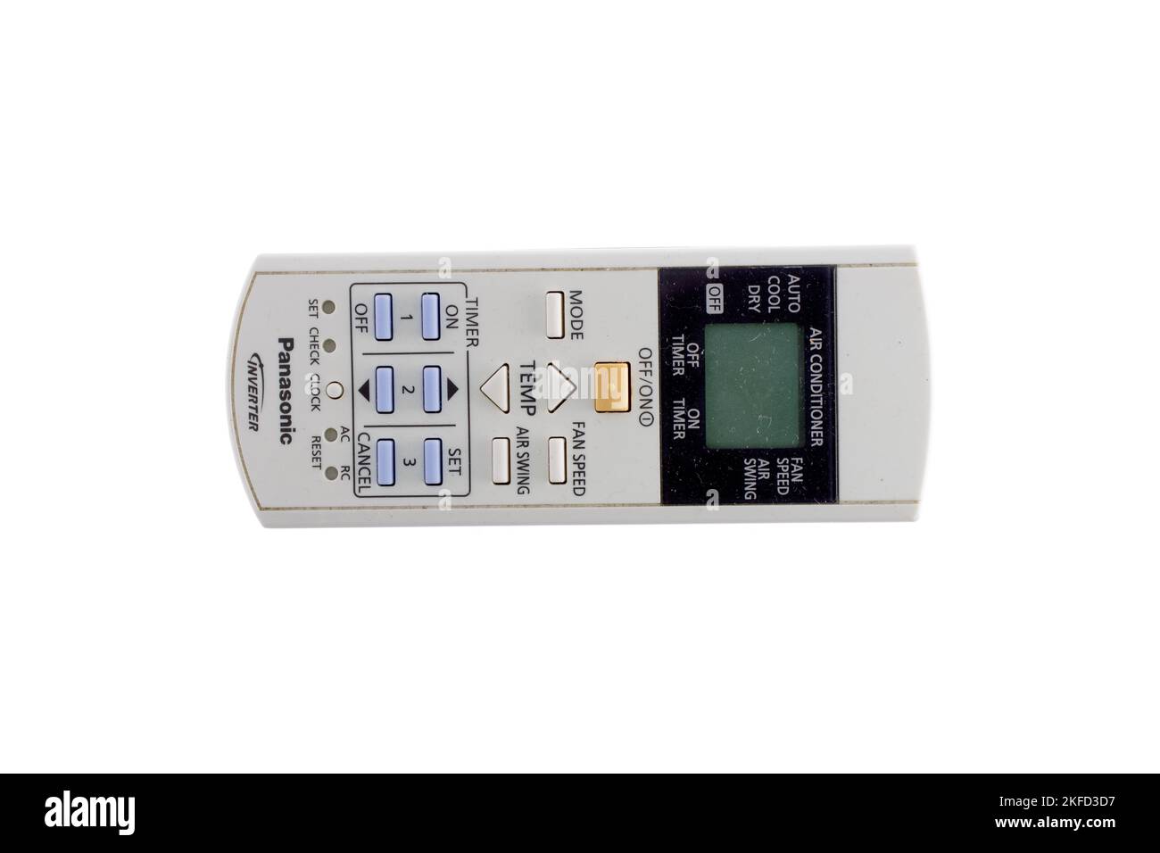 An AC Remote remote control electronic device on a white background ...