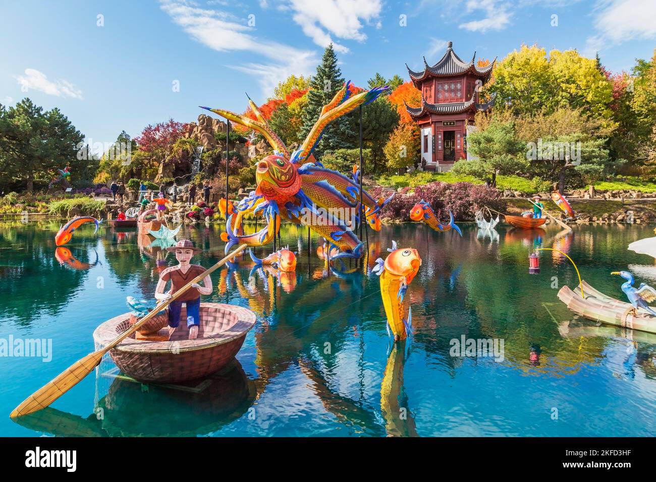 Annual Magic of Lanterns exhibit at Dream Lake with the Tower of ... Annual Magic of Lanterns exhibit at Dream Lake with the Tower of ...