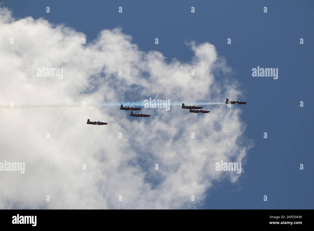 Royal Australian Air Force (RAAF) Roulettes formation aerobatic display ...