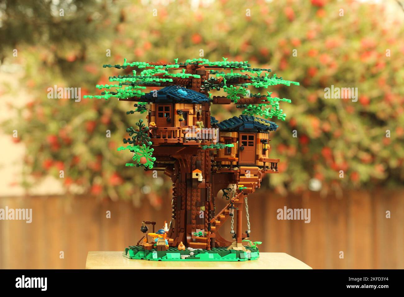 A shallow focus shot of a Lego treehouse during daytime Stock Photo - Alamy