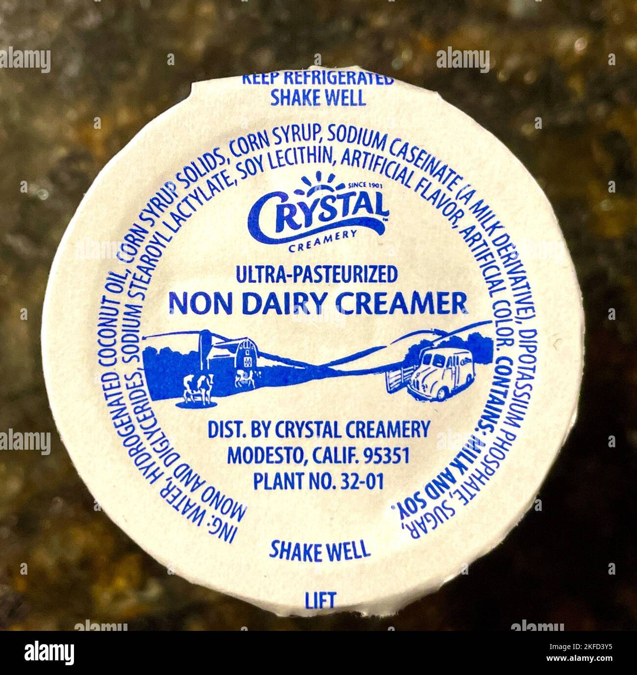 A top view of Crystal Non Dairy Creamer Stock Photo - Alamy