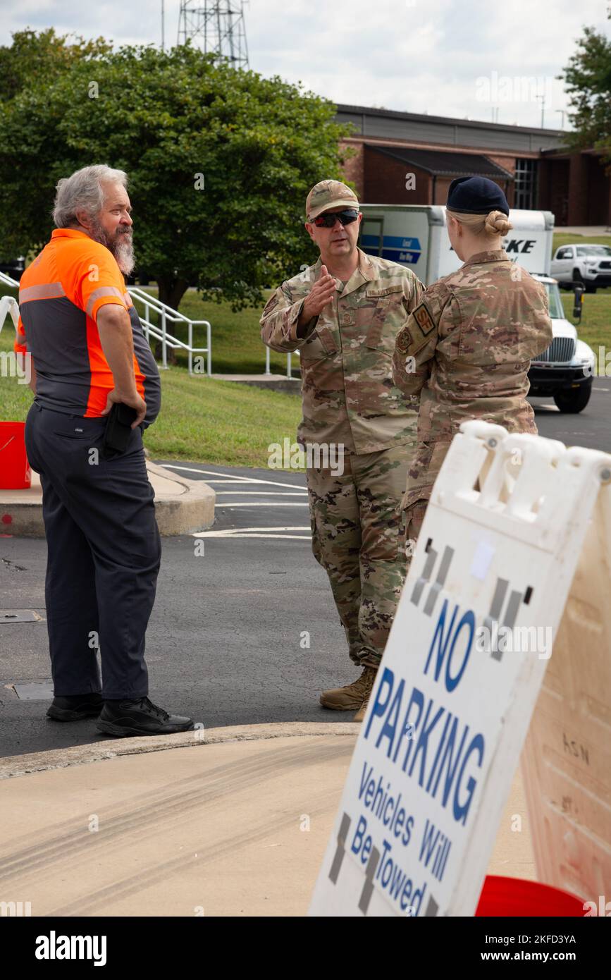 Senior Master Sgt. Christopher Henry, middle, first sergeant with the ...