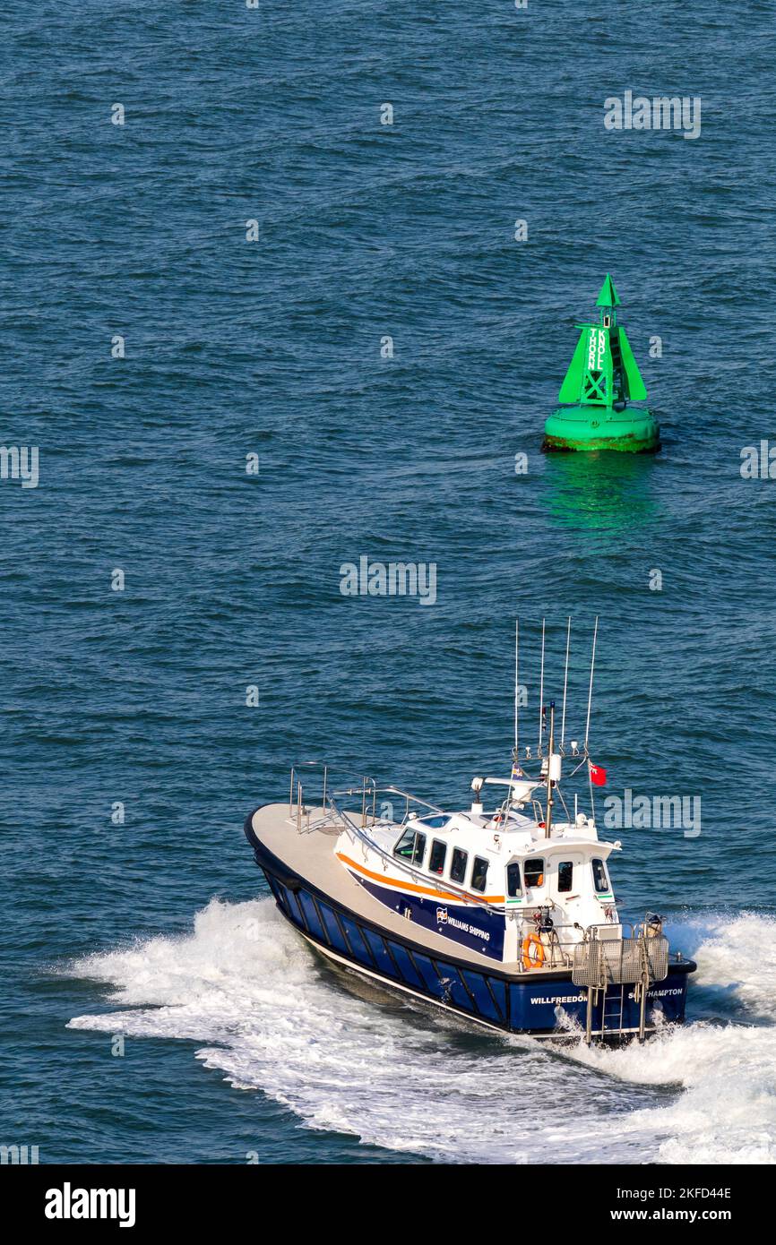 Pilot boat & green buoy,Southampton, Hampshire, England,United Kingdom ...