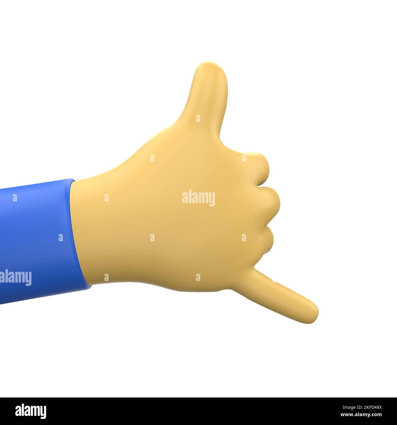 A 3D rendering of a hand sign on a white background Stock Photo - Alamy