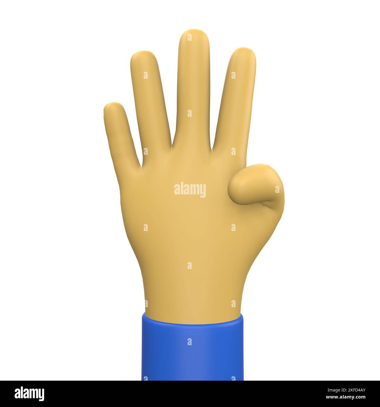 A 3D rendering of a hand sign on a white background Stock Photo - Alamy