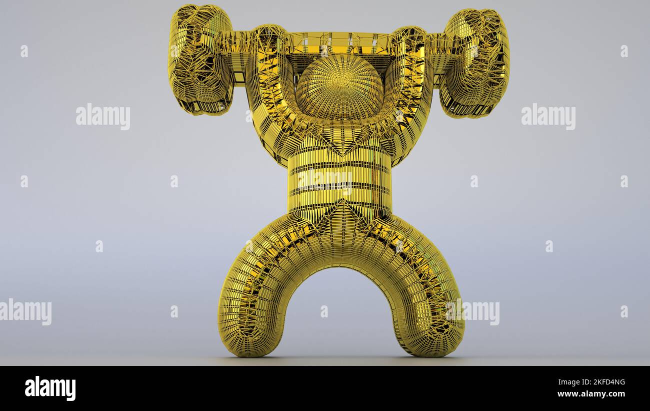 3D Illustration of a person undergoing an exercise in a gym. Modelers ...