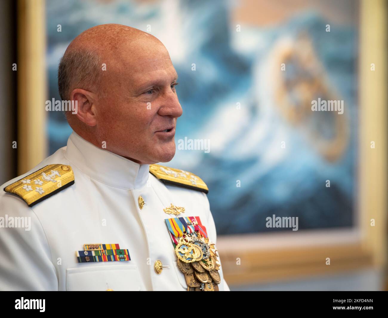 ANNAPOLIS, Md. (Sept. 8, 2022) Chief of Naval Operations Adm. Mike Gilday delivers remarks to ...