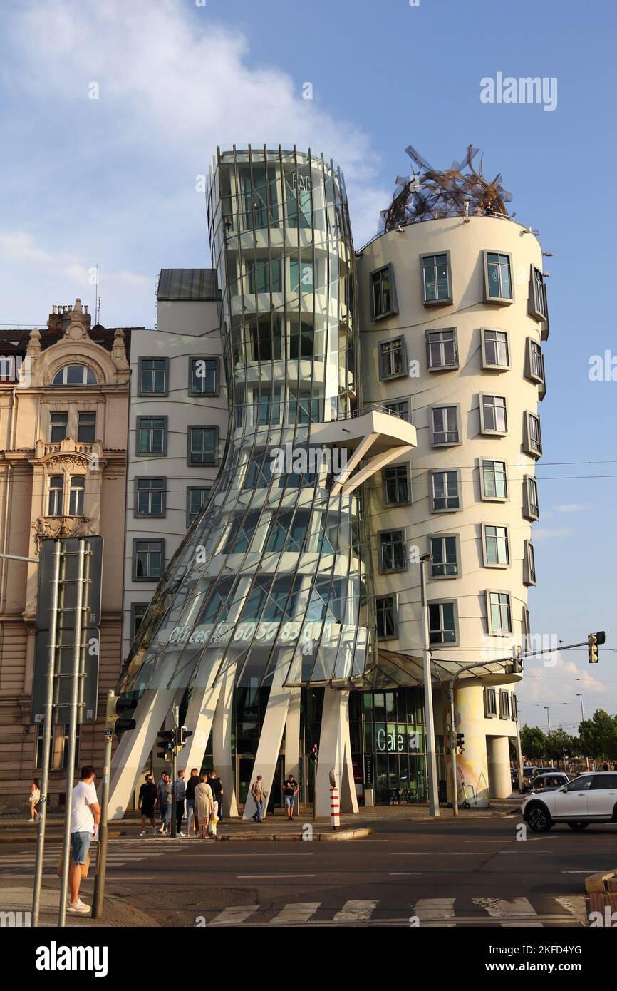 The famous dancing house architecture in Prague, Czech Republic Stock ...