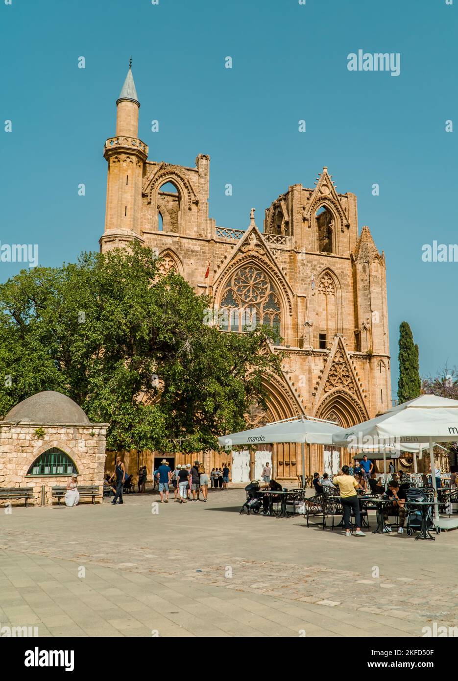 A vertical view of Lala Mustafa Pasha Mosque on a sunny day Stock Photo ...