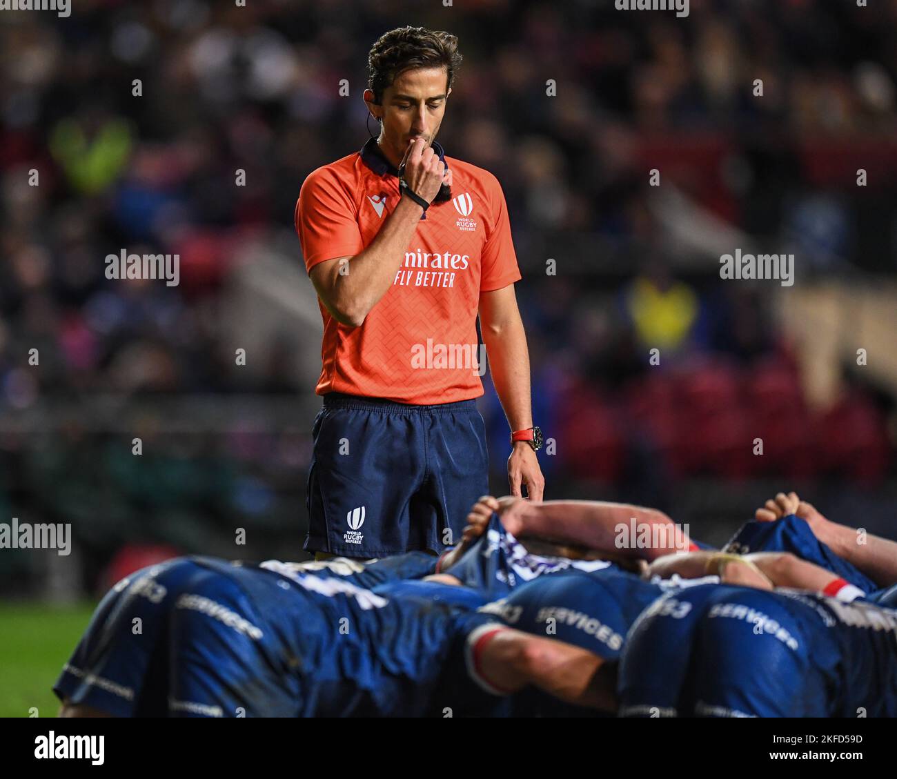 referee , Gianluca Gnecchi, during the Friendly match Bristol Bears vs ...